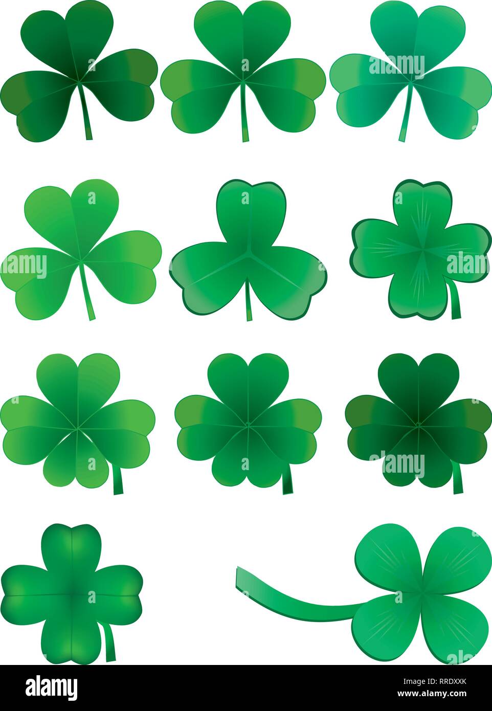 Set of clovers for St. Patrick`s day, vector illustration Stock Vector ...