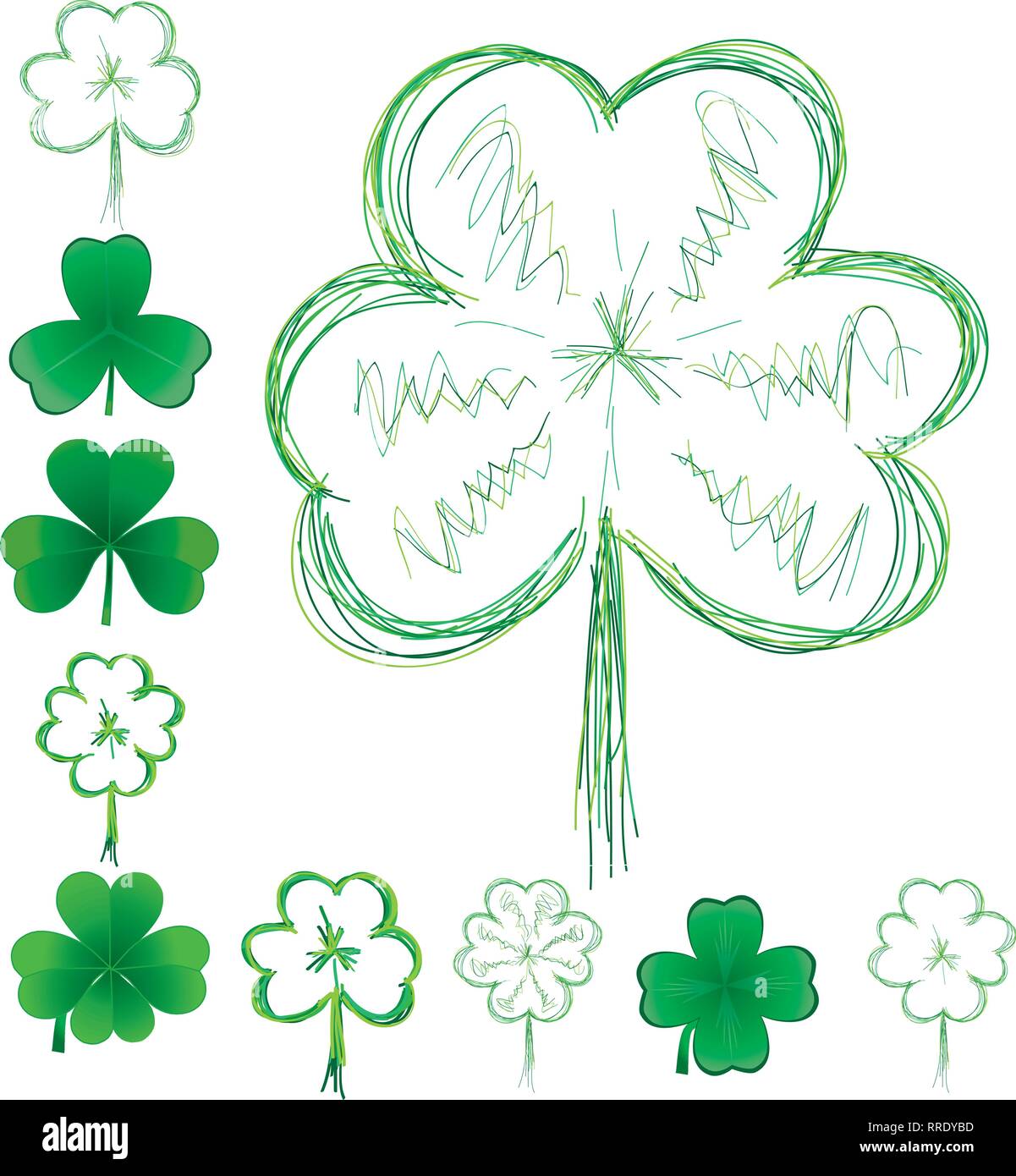 Set of clovers for St. Patrick`s day, vector illustration Stock Vector ...