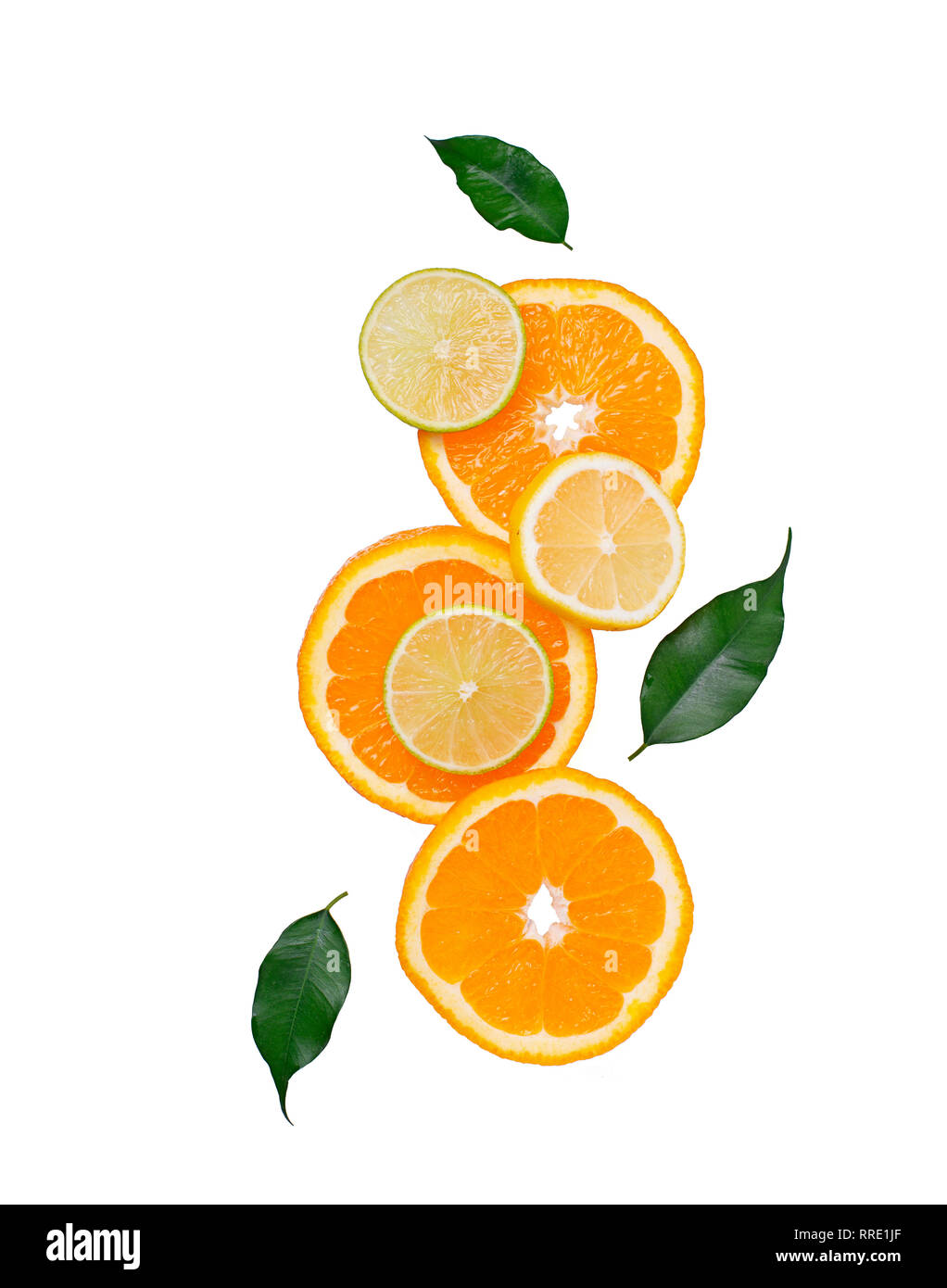Different sliced citrus isolated on white Stock Photo - Alamy