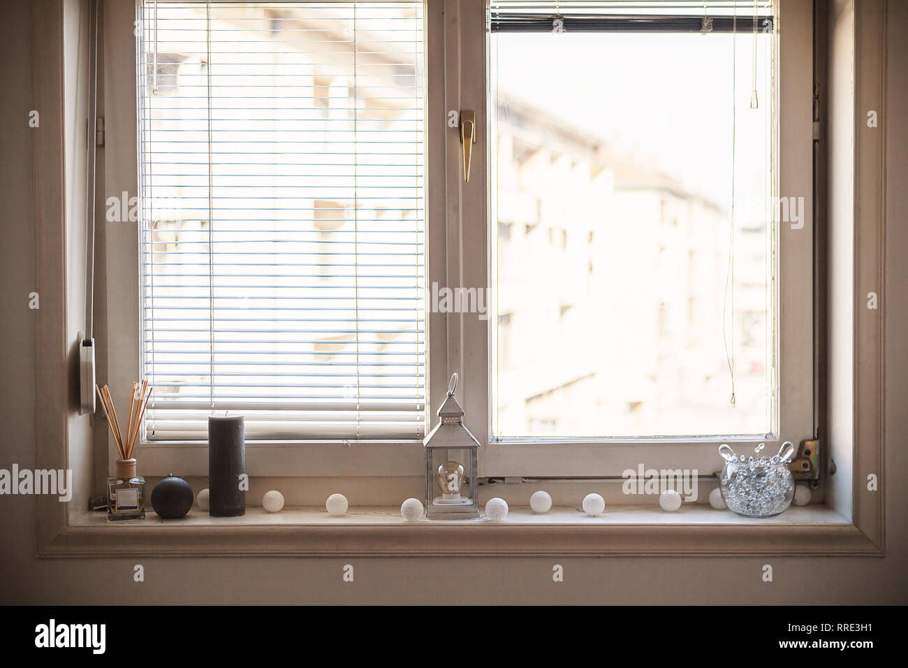 Decorated window of a classical home, lifestyle details Stock Photo - Alamy