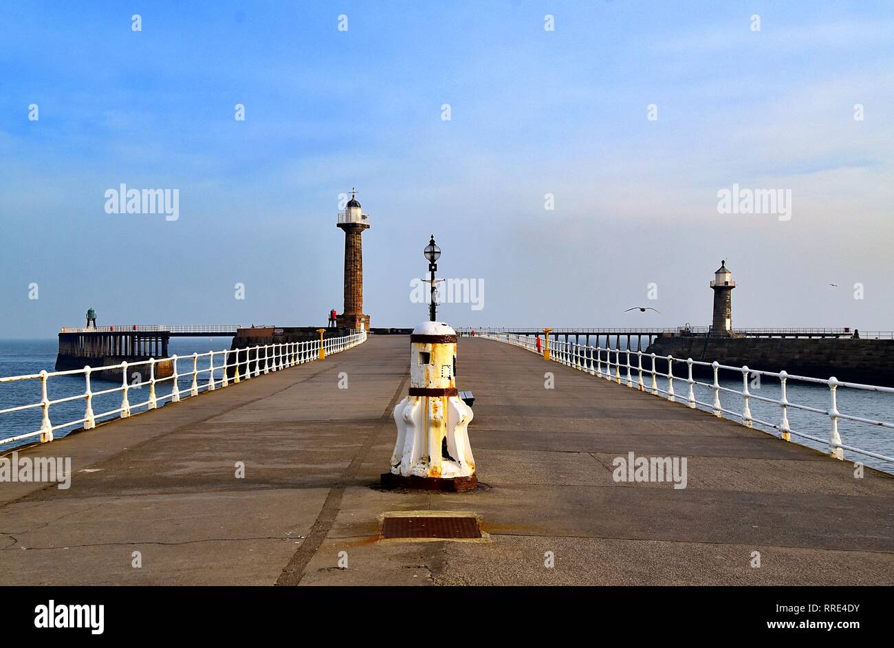 West Pier Extension Of Whitby Harbour High Resolution Stock Photography ...