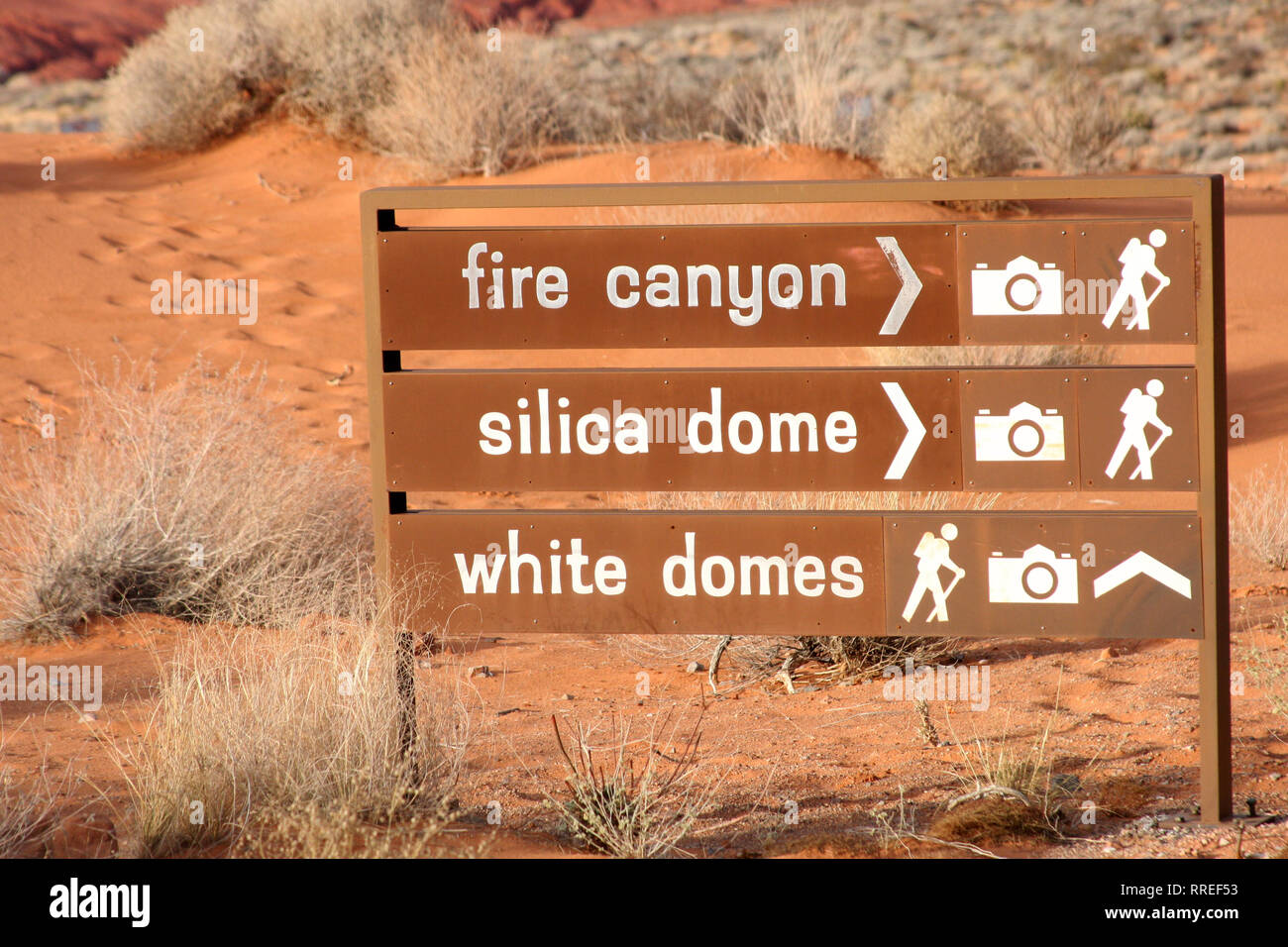 Signs in the Valley of Fire State Park, Nevada, USA Stock Photo - Alamy