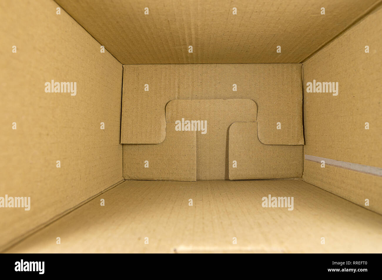 cardboard box for parcels inside, look inside, mock up, copyspace Stock ...