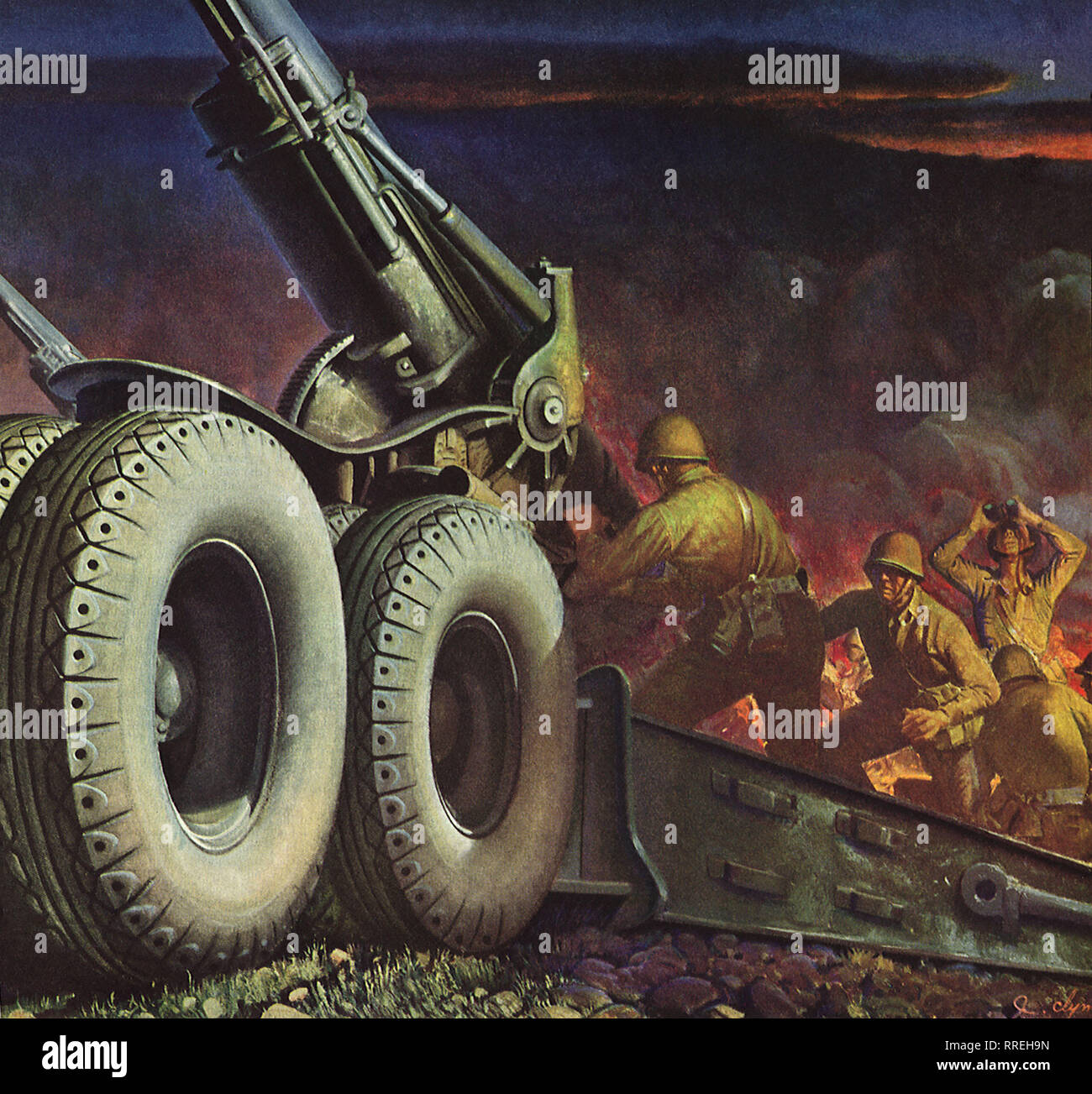 Soldiers man Cannon Stock Photo - Alamy