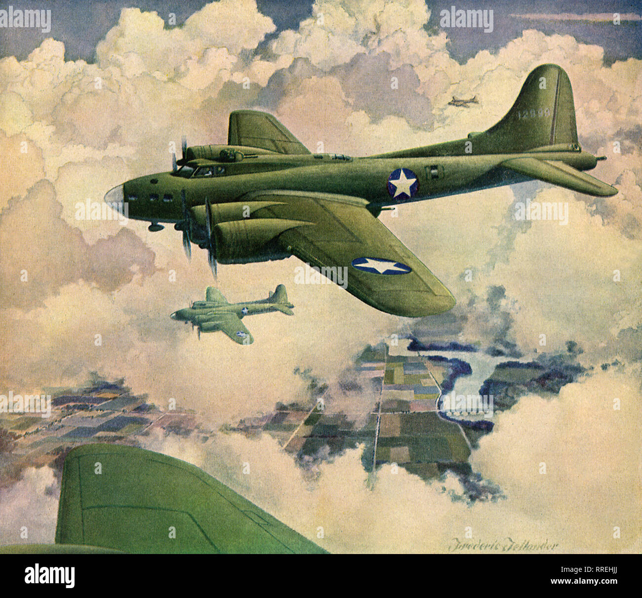 B-17 Flying Fortresses flying over Germany Stock Photo - Alamy