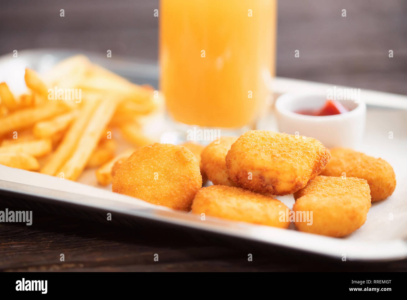 French fries and orange juice hi-res stock photography and images - Alamy