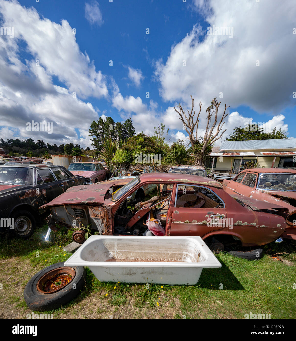 Smash Palace auto scrap yard on North Island, New Zealand Stock Photo ...