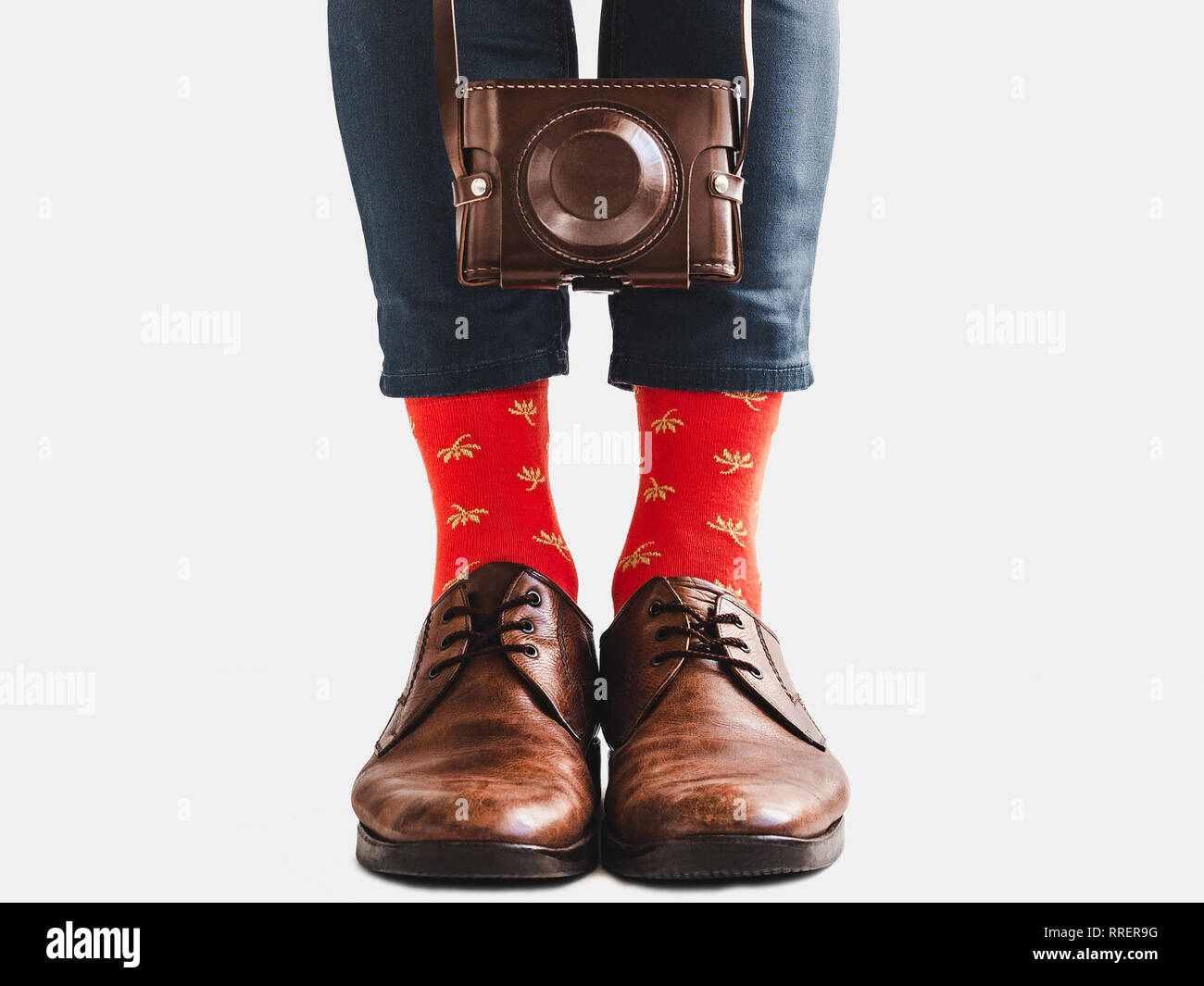 Office manager, stylish shoes, blue pants, bright, colorful socks and ...
