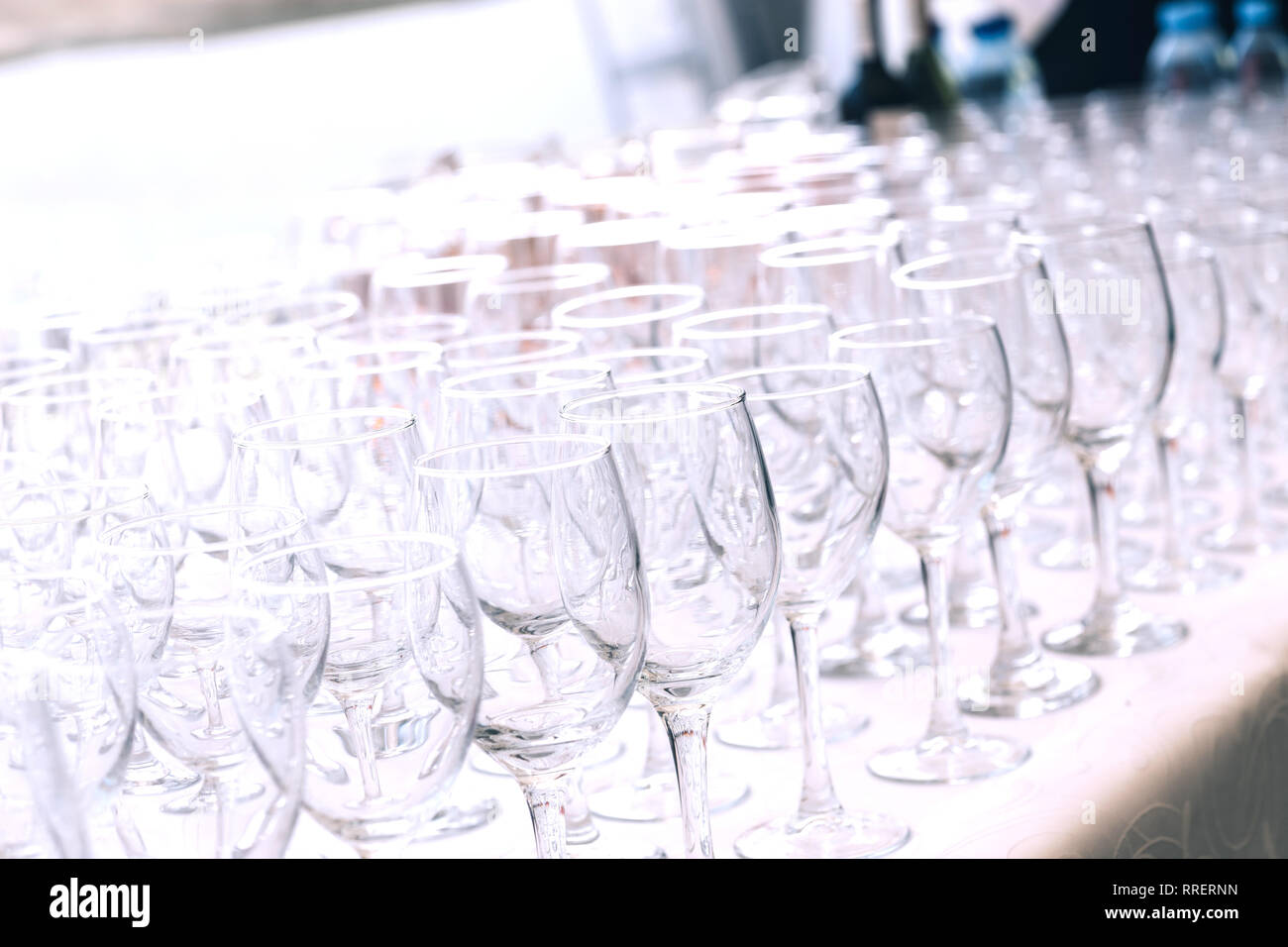 close up.empty glass glasses on the table in the restaurant Stock Photo ...
