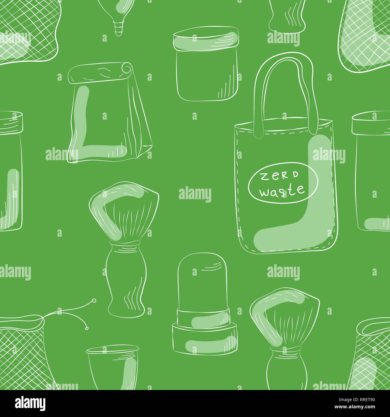 Zero Waste Concept Hand drawn elements of zero waste life. Vector ...
