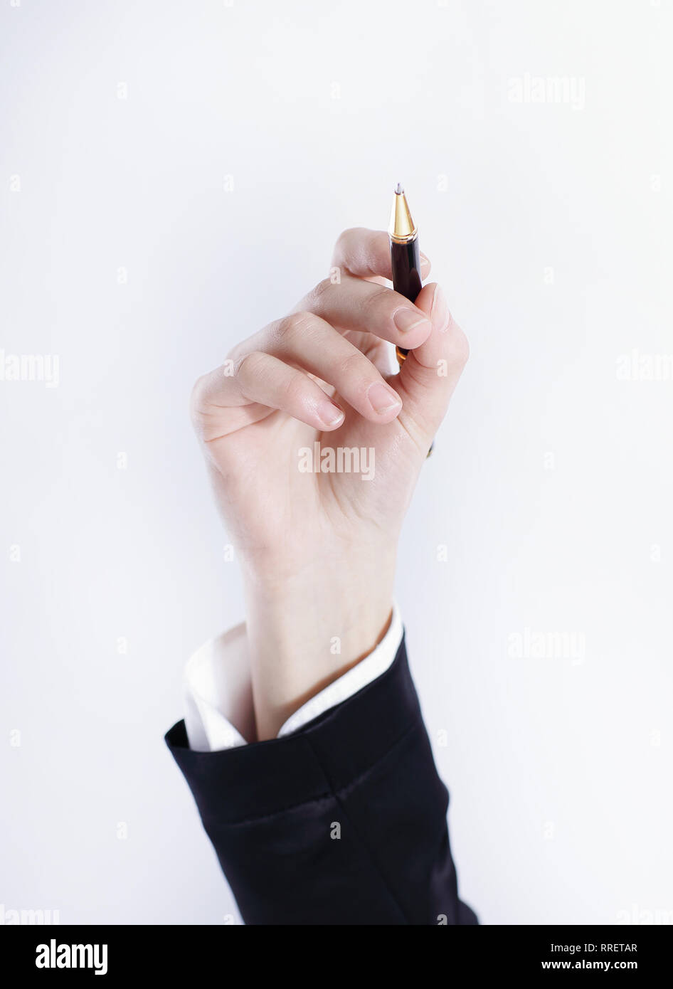 Female hand pointing pencil hi-res stock photography and images - Alamy