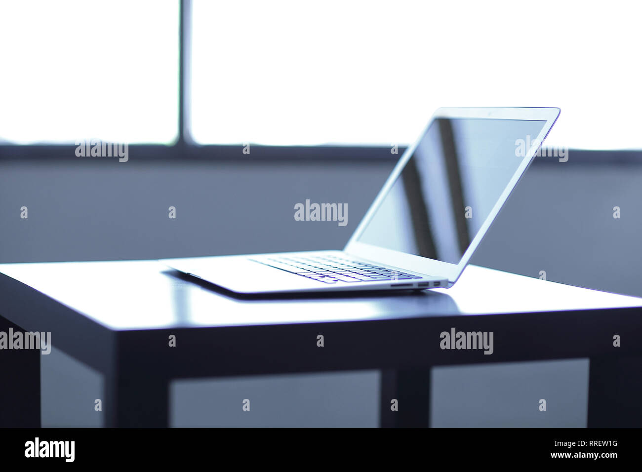 close up.open laptop with a black screen Stock Photo - Alamy