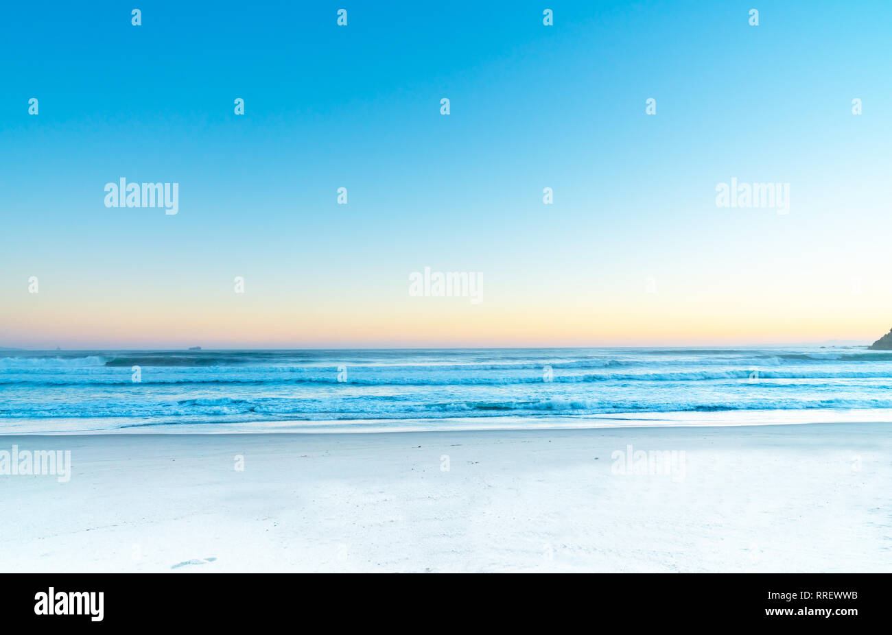 Wide ocean view beach, sea and sky as background or scenic image Stock ...