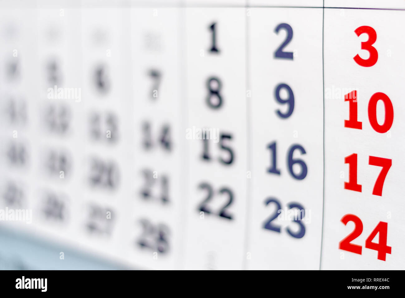 Blurred calendar abstract Stock Photo - Alamy