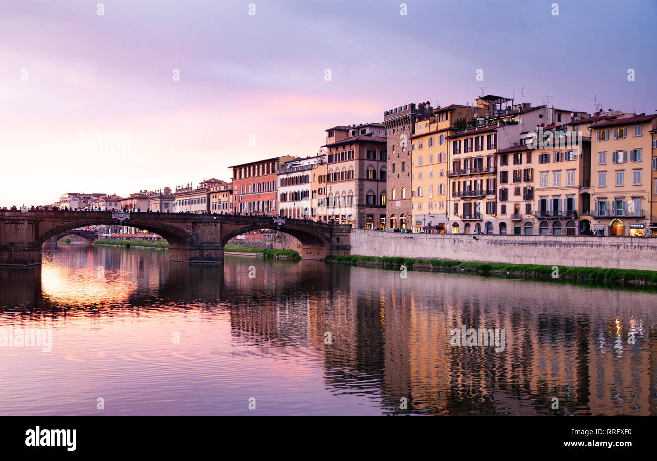 river Arno at sunset Florence, Italy Stock Photo - Alamy