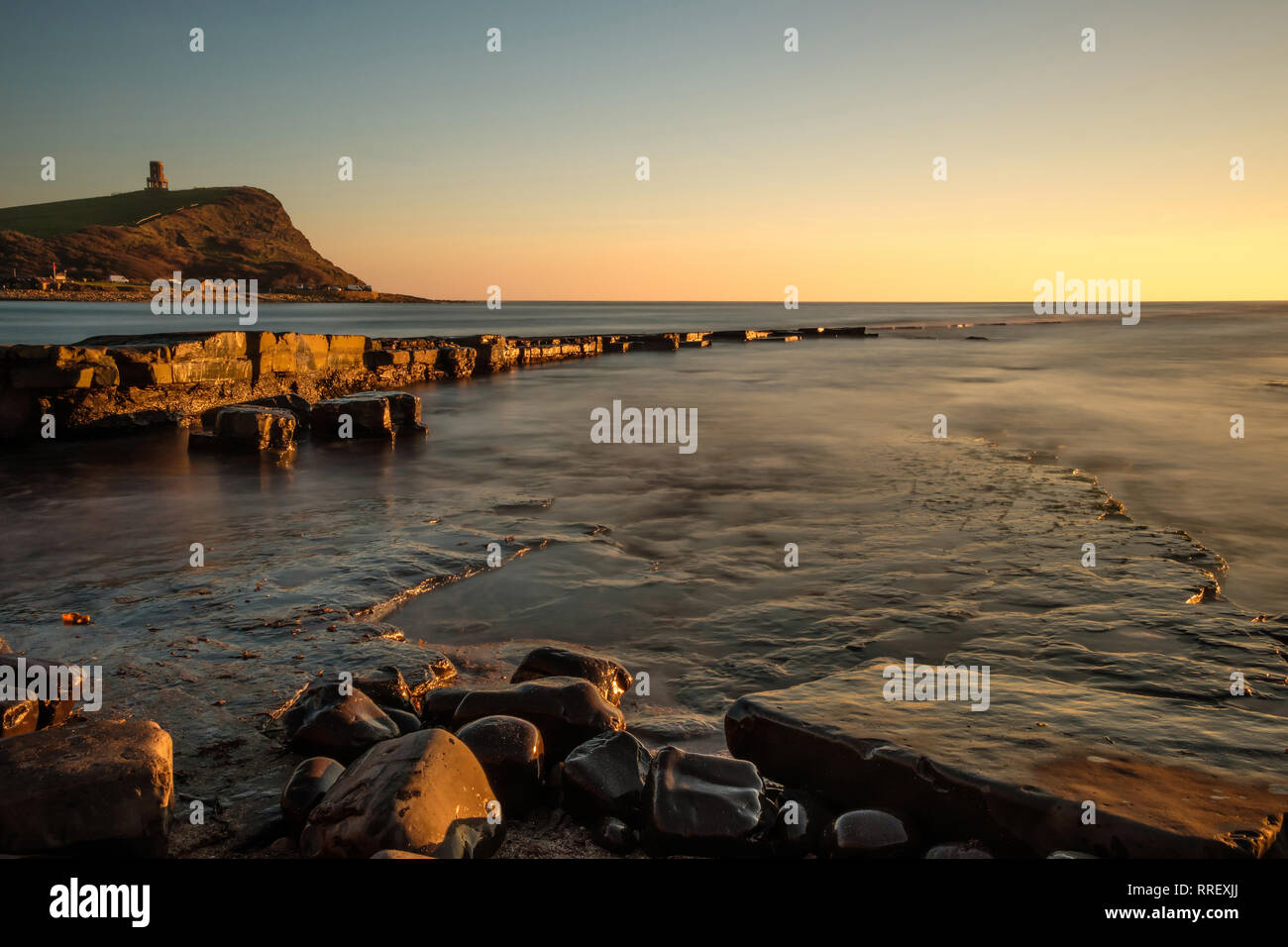 Late Afternoon Light on Kimmeridge Bay Dorset England Stock Photo - Alamy