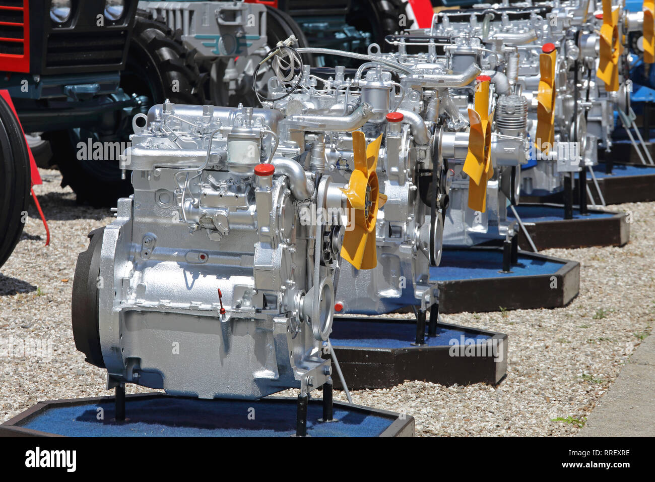 Powerful Diesel Engines for New Agriculture Tractors Stock Photo - Alamy