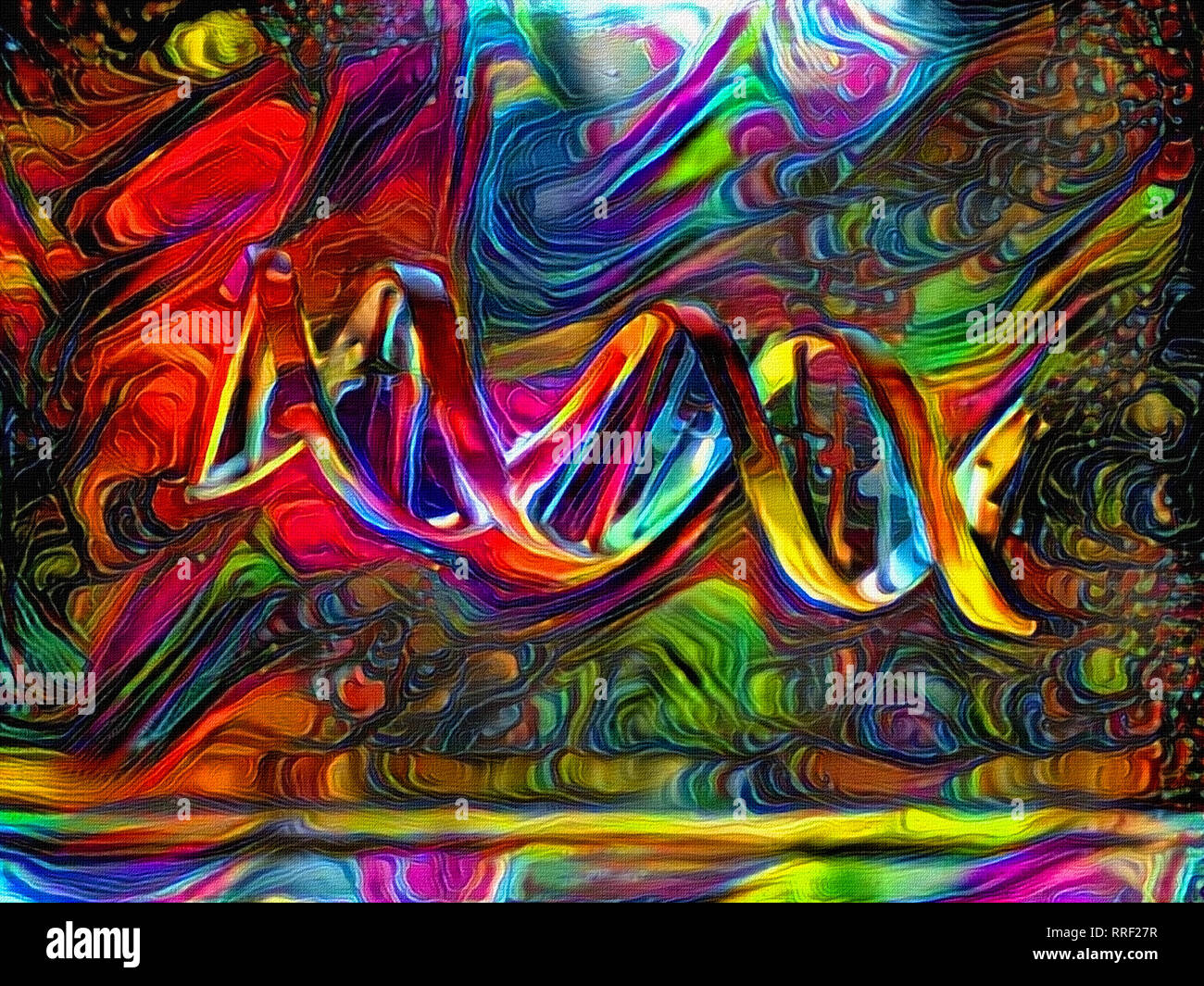 Colorful painting. DNA Strand Stock Photo - Alamy