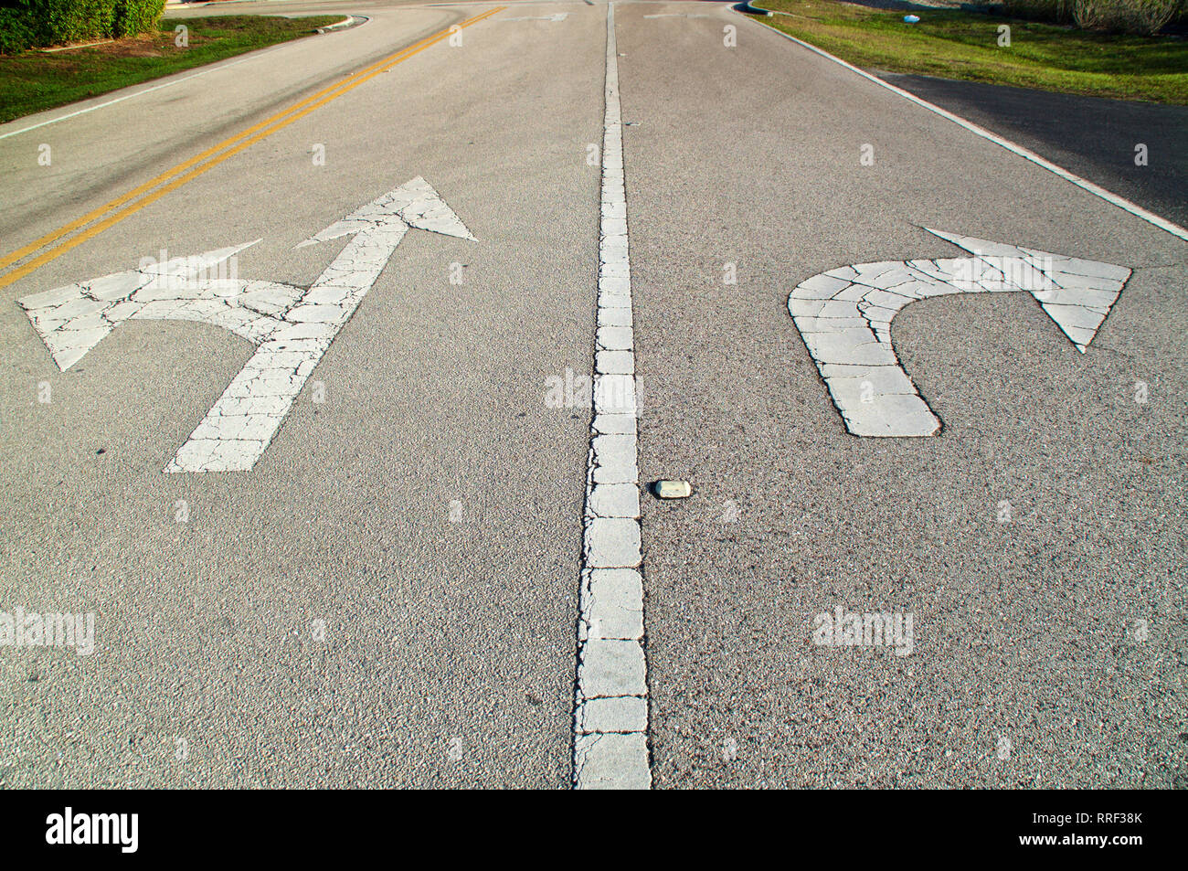Yellow Arrows Road High Resolution Stock Photography and Images - Alamy
