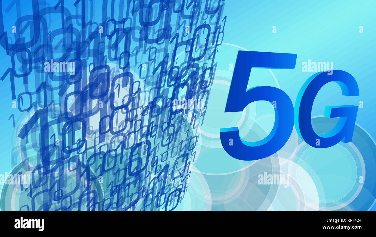 5G mobile technology, futuristic technology backgrounds, computer binary code conception Stock ...