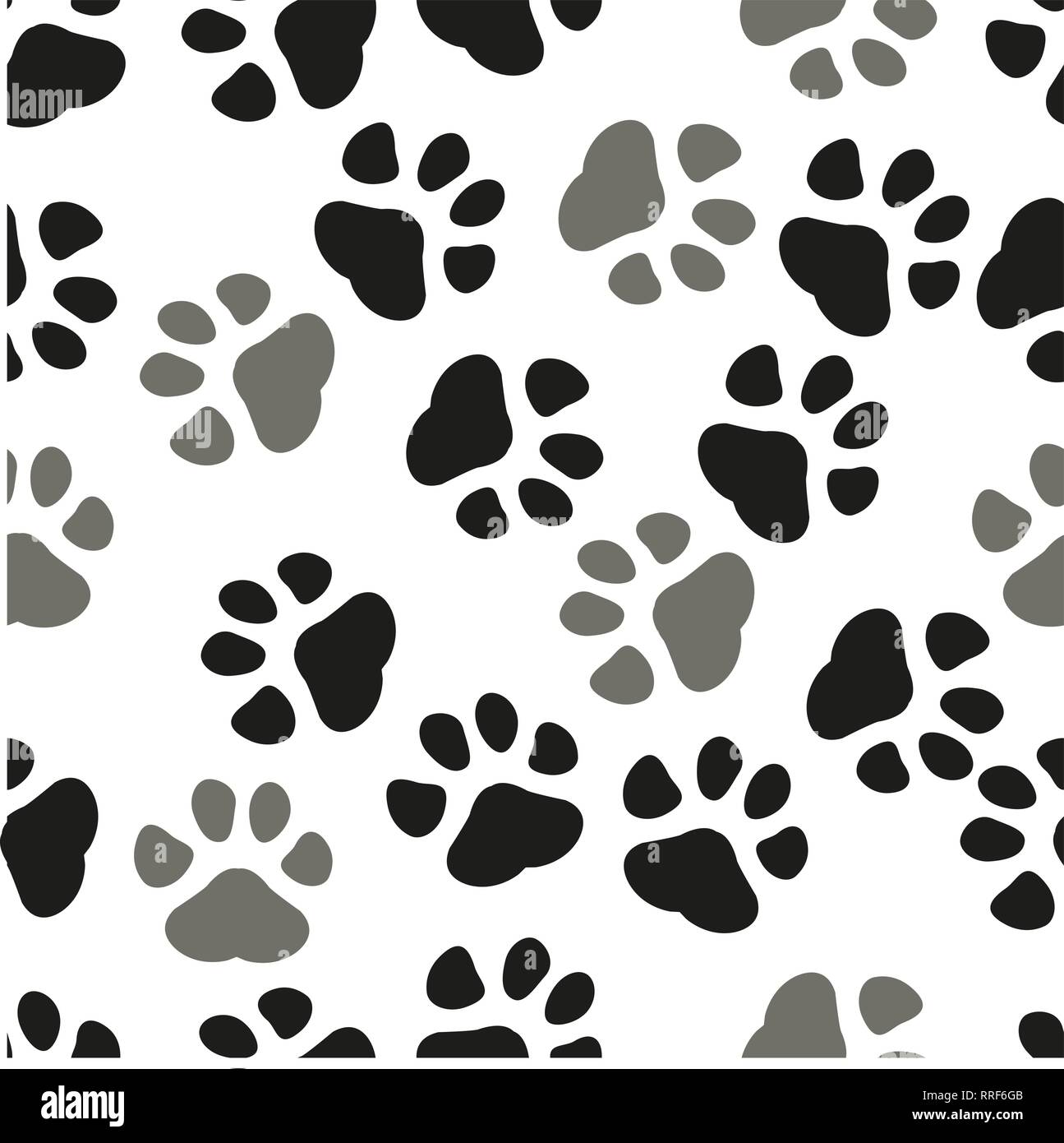 Paw print seamless. Traces of Cat Textile Pattern. Cat footprint ...