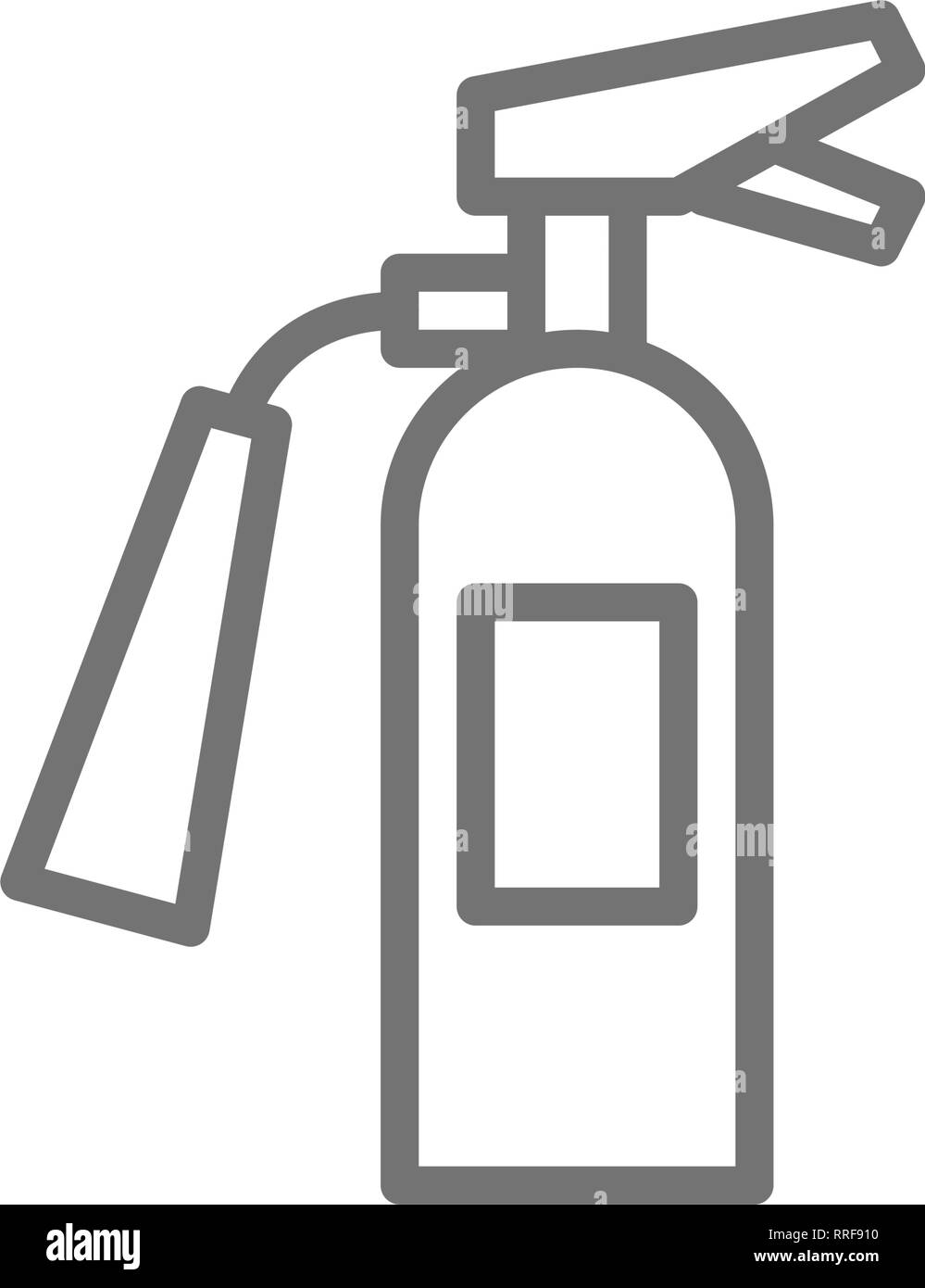 Fire extinguisher, firefighter equipment line icon. Isolated on white ...