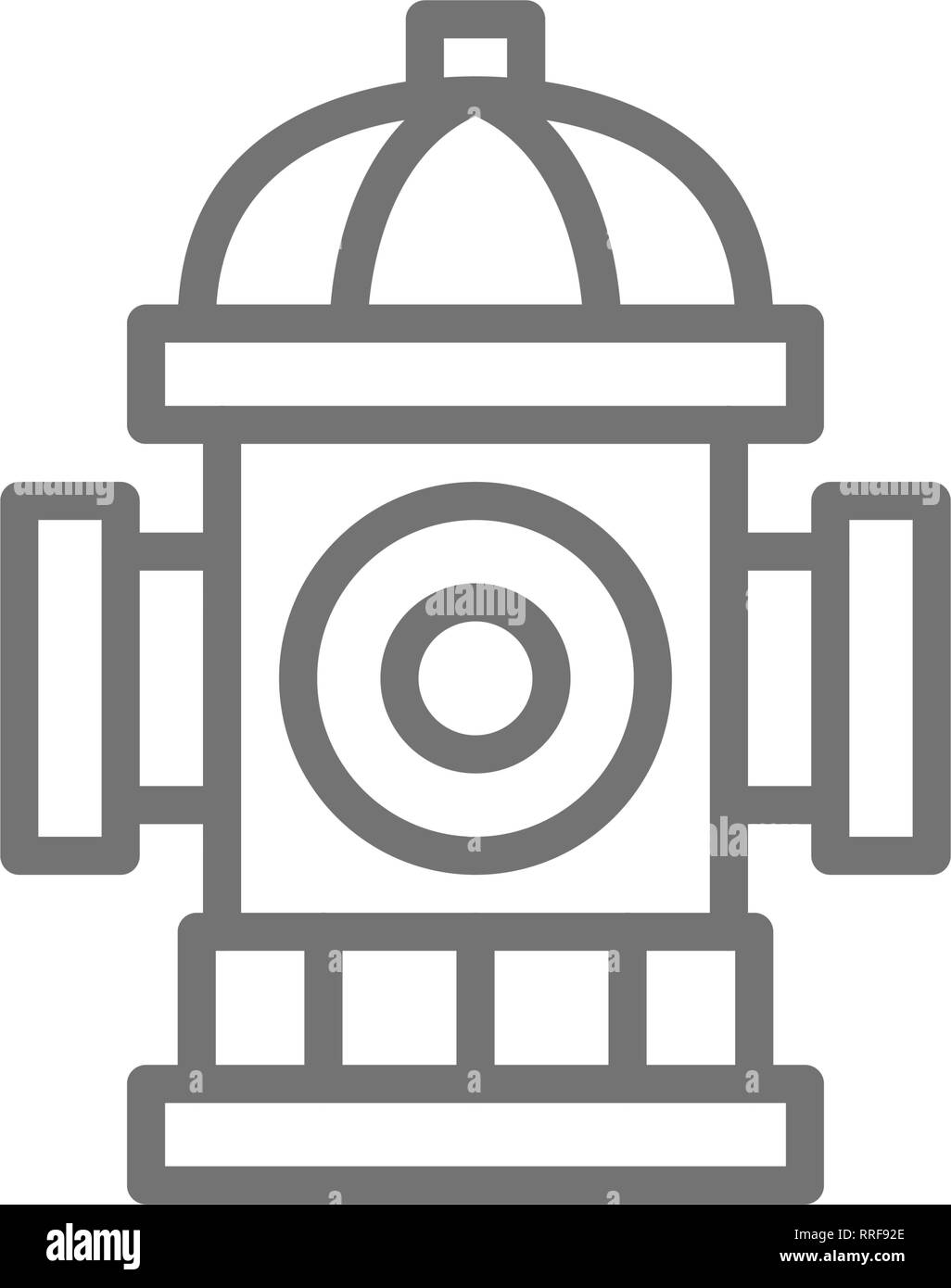 Fire hydrant, firefighting equipment line icon. Isolated on white ...