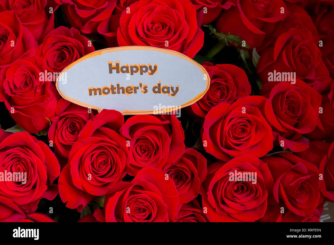 Happy Mother's Day. card concept. red heart of roses with message.Happy ...