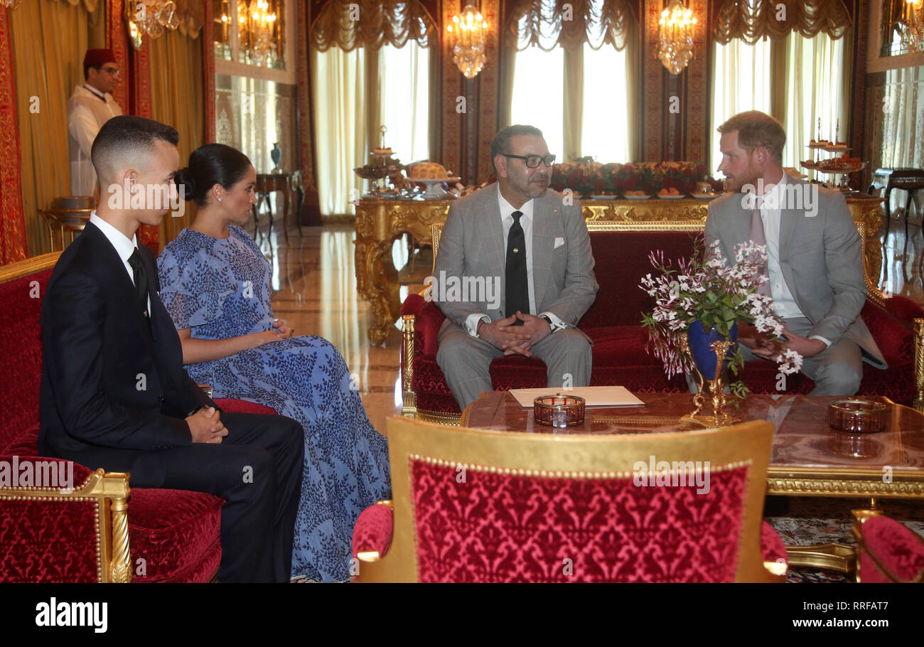 The Duke and Duchess of Sussex meet with the King of Morocco (second ...
