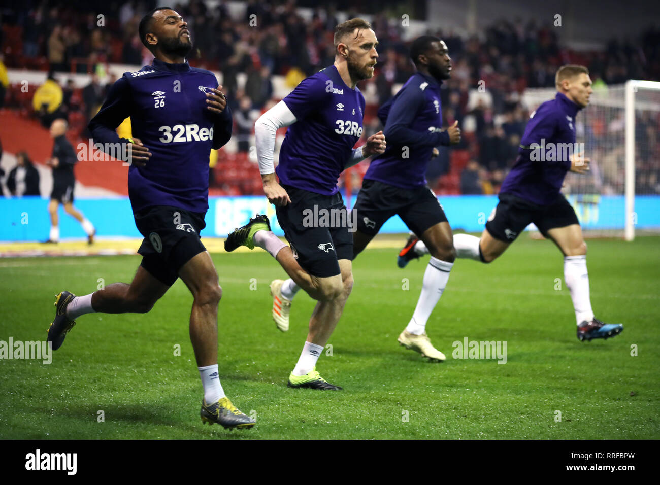 Derby County's (from left to right) Ashley Cole, Richard Keogh, Derby ...