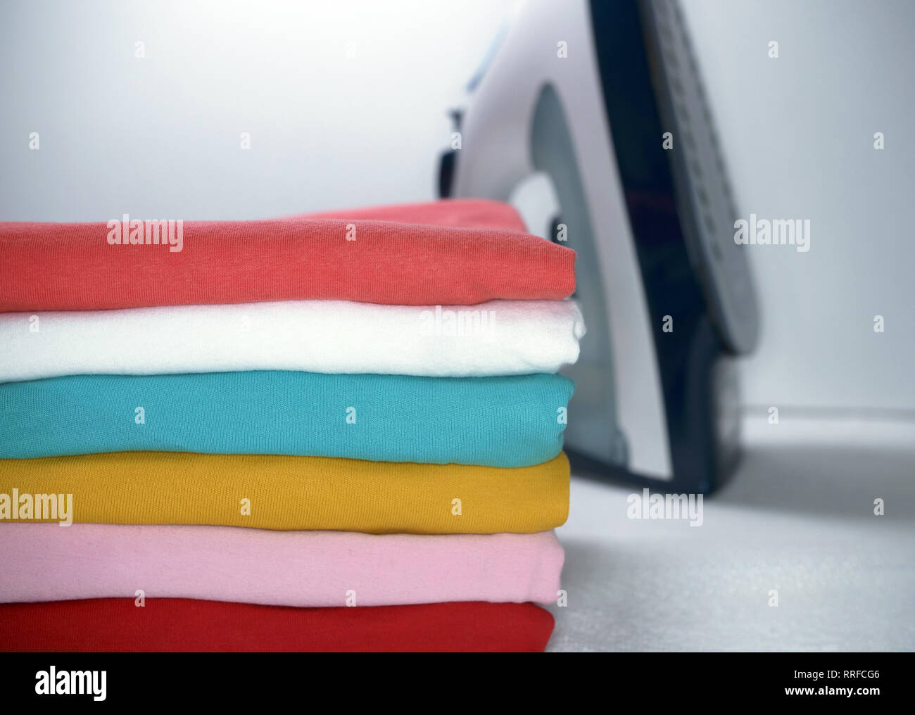 Pile of ironed clothes hi-res stock photography and images - Alamy