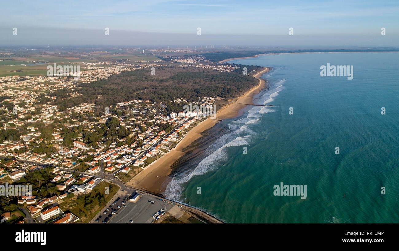 Aerial view of Jard sur Mer in Vendee, France Stock Photo - Alamy