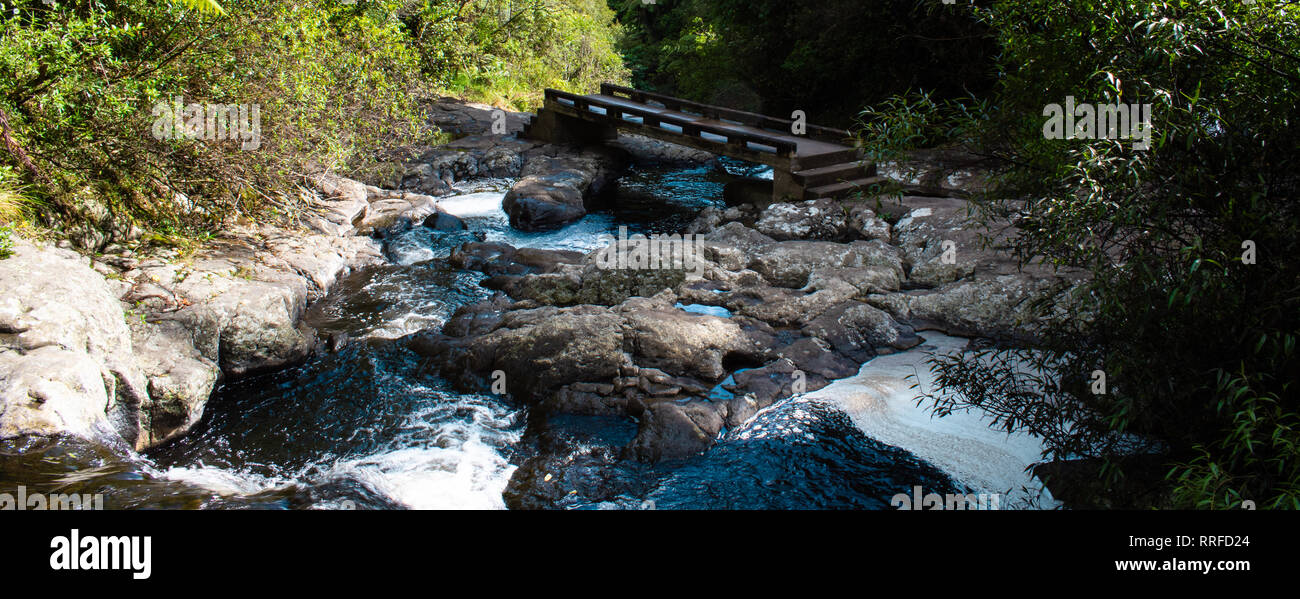 bridge at waterfall Stock Photo - Alamy