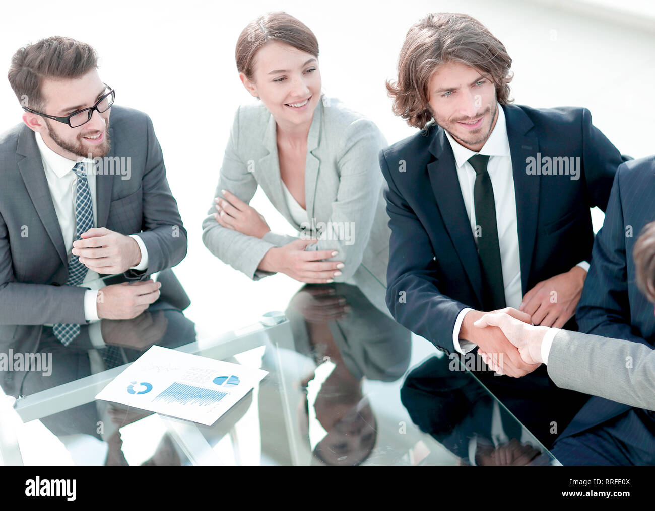 handshake partners at a business meeting Stock Photo - Alamy