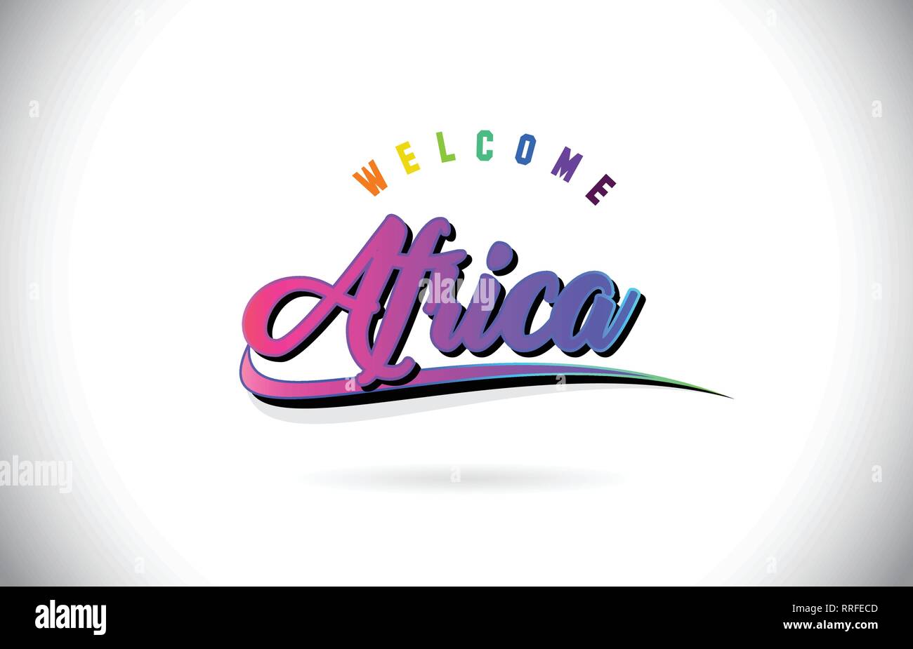 Africa Welcome To Word Text with Creative Purple Pink Handwritten Font ...