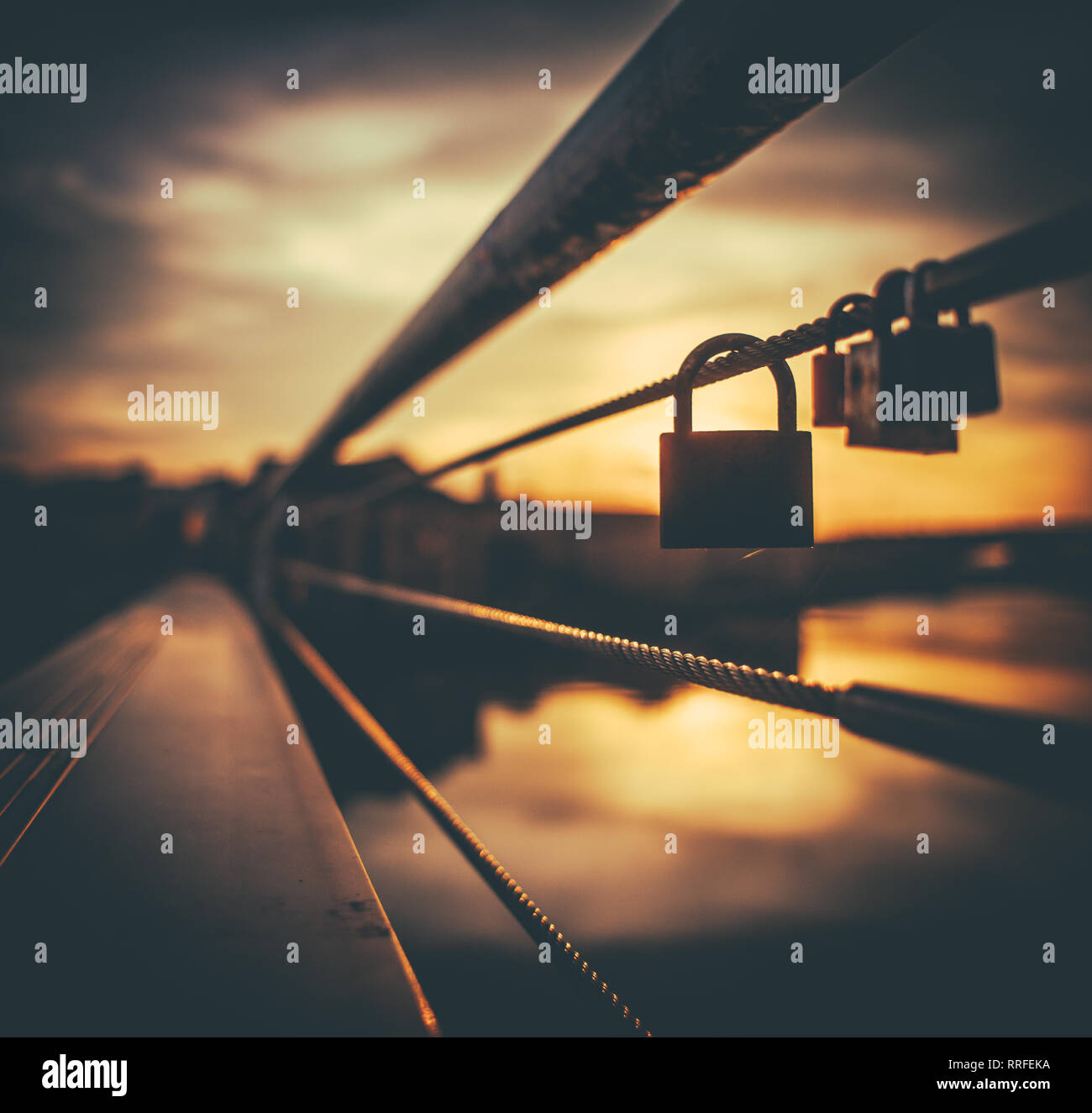 A Padlock Symbolising Love On A Bridge In Paris During A Beautiful ...