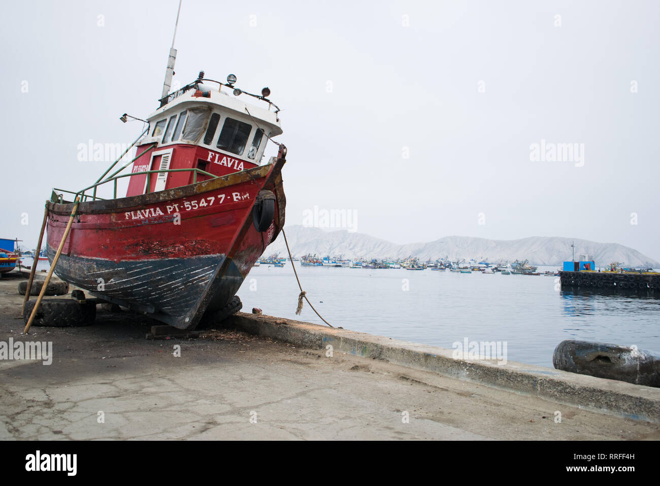 Fishing boat in Chimbote, Peru Stock Photo - Alamy