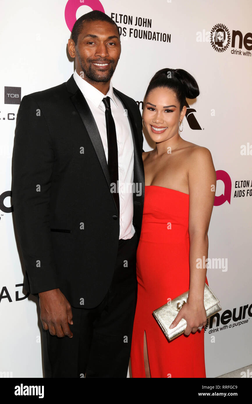 LOS ANGELES, CA - FEBRUARY 24: Metta World Peace, Maya Ford Artest at ...