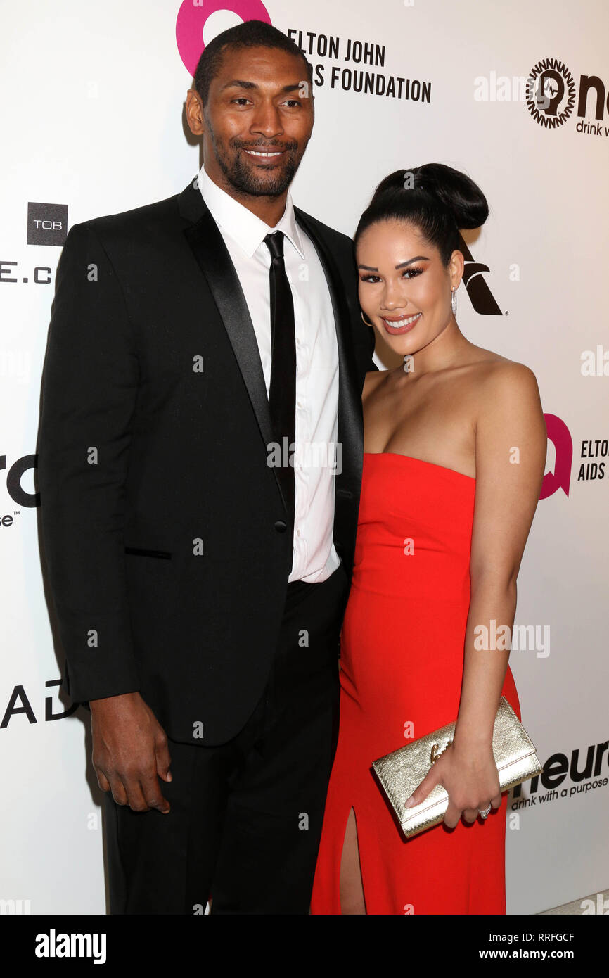 LOS ANGELES, CA - FEBRUARY 24: Metta World Peace, Maya Ford Artest at ...