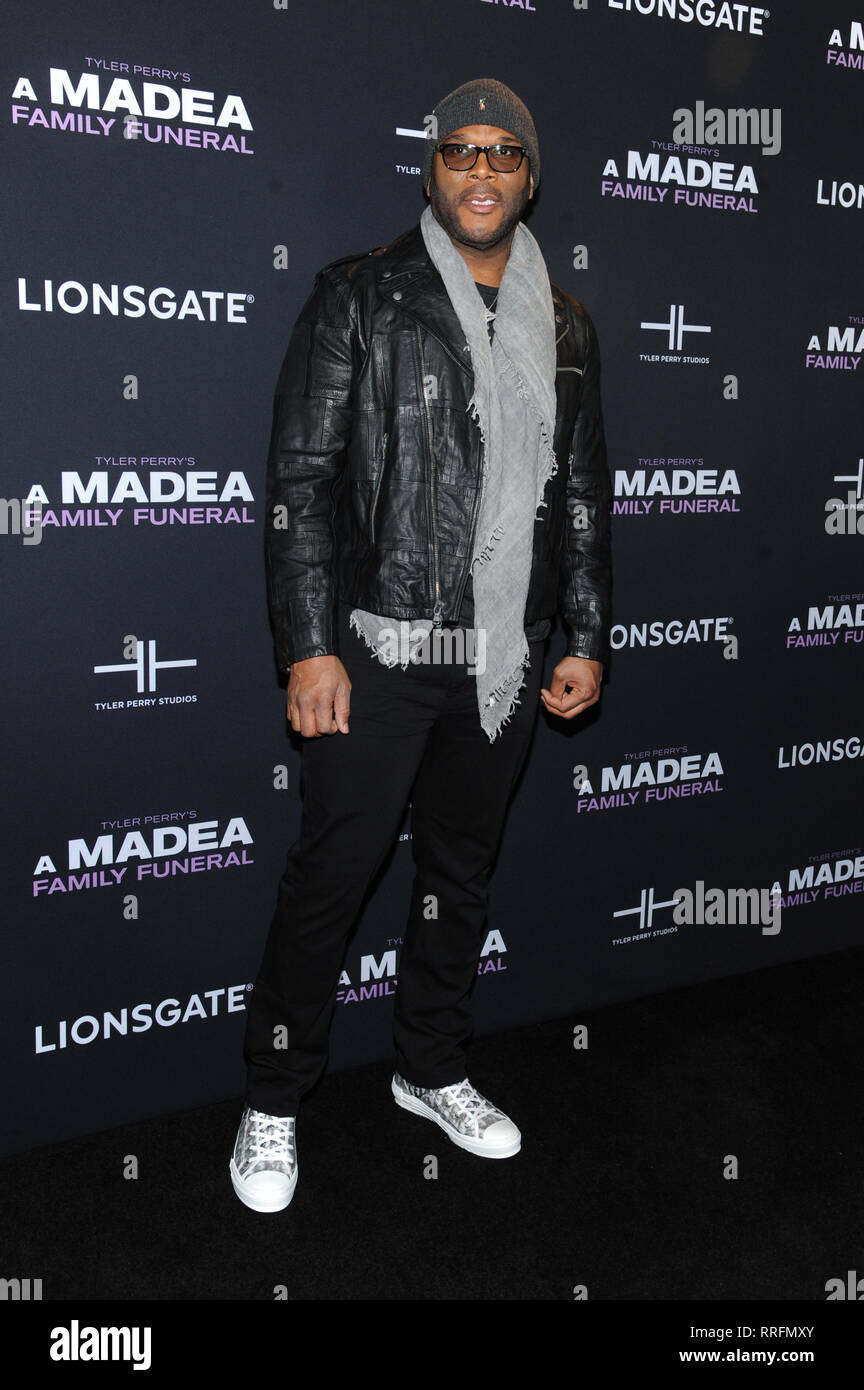 New York, NY, USA. 25th Feb, 2019. Tyler Perry at the New York Premiere ...