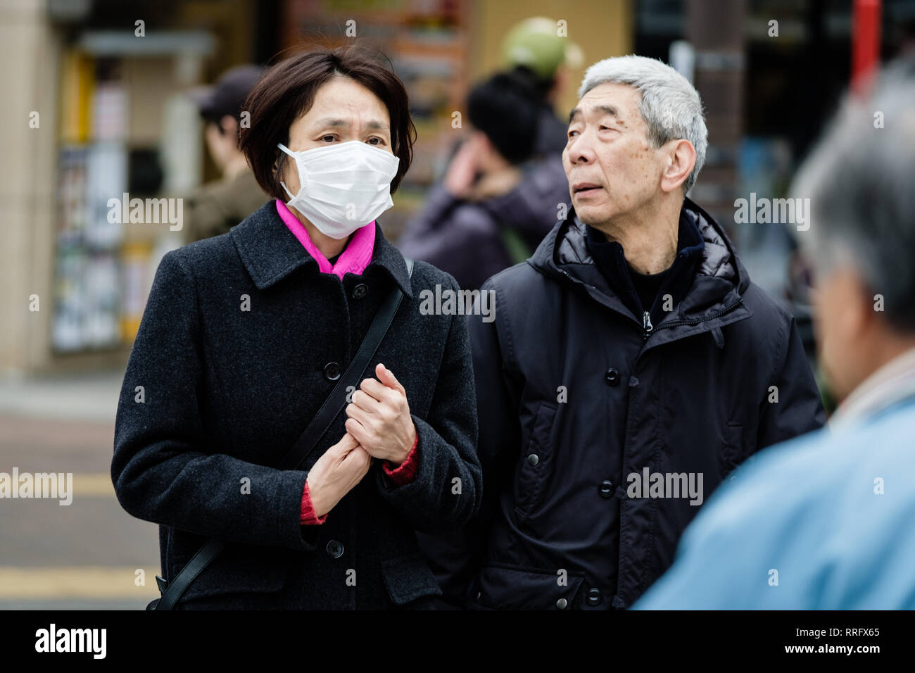 February 26, 2019 - Tokyo, Japan - People wear a mask during the hay ...