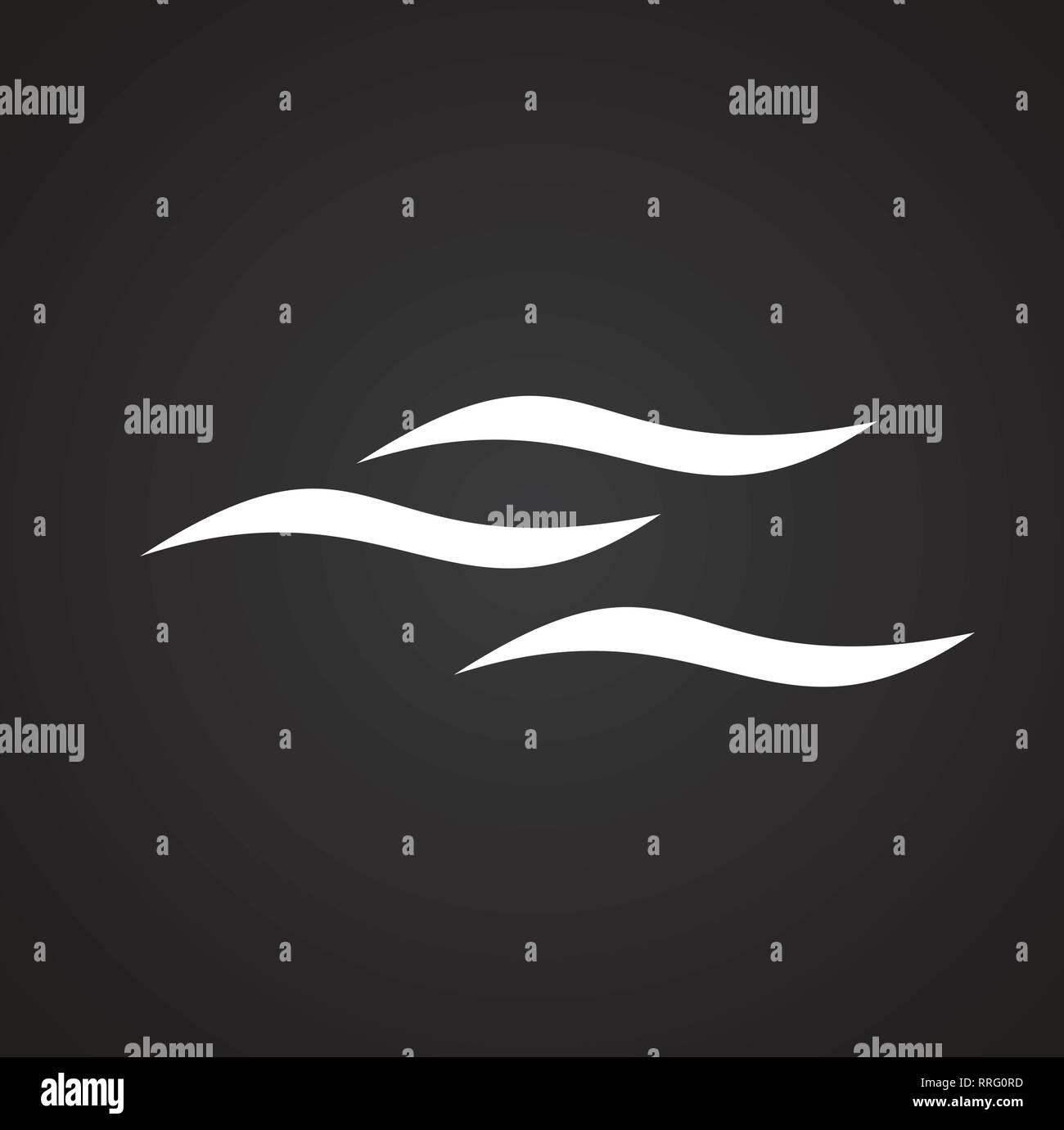 Wind icon on black background for graphic and web design, Modern simple ...