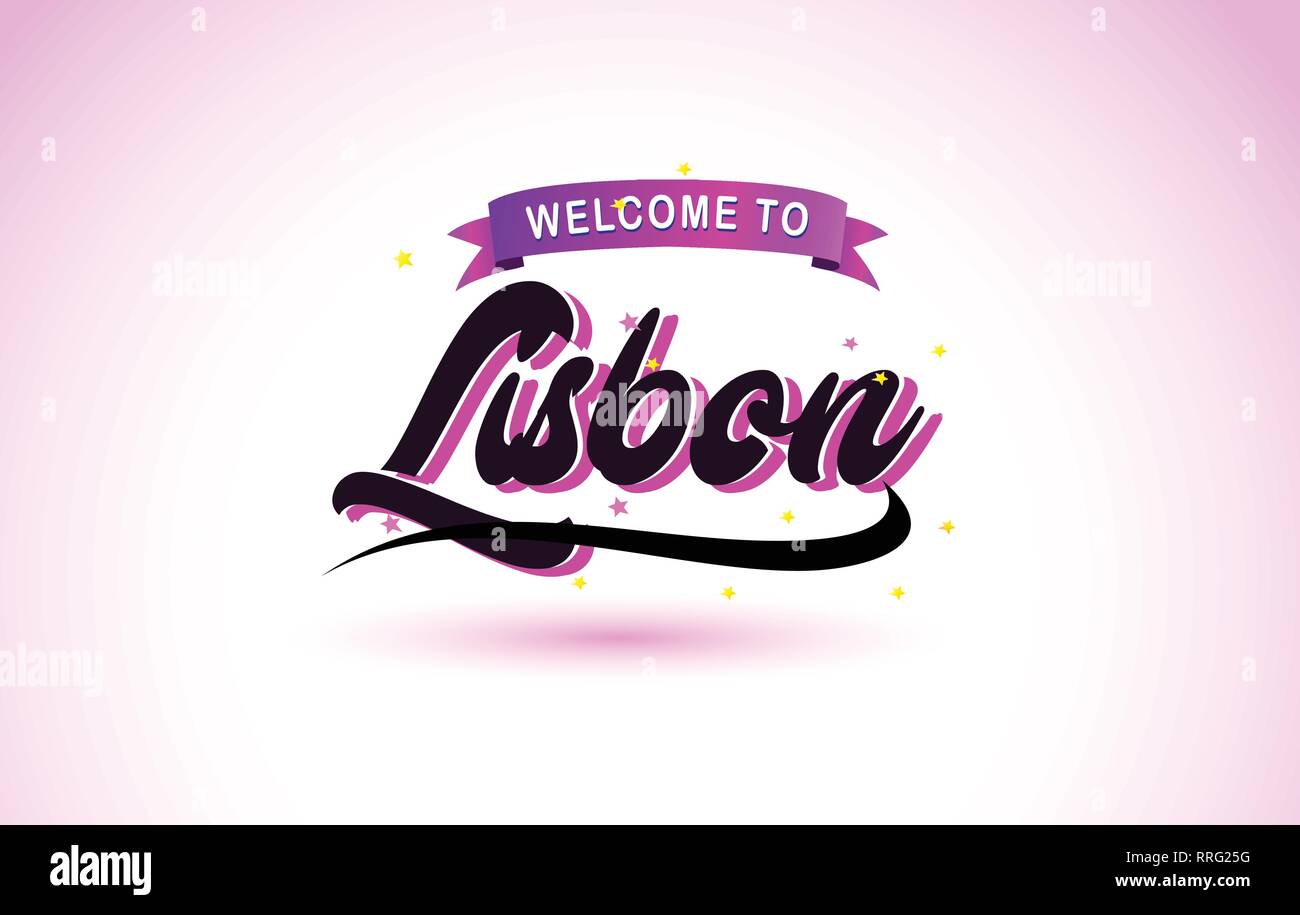 Lisbon Welcome to Creative Text Handwritten Font with Purple Pink ...