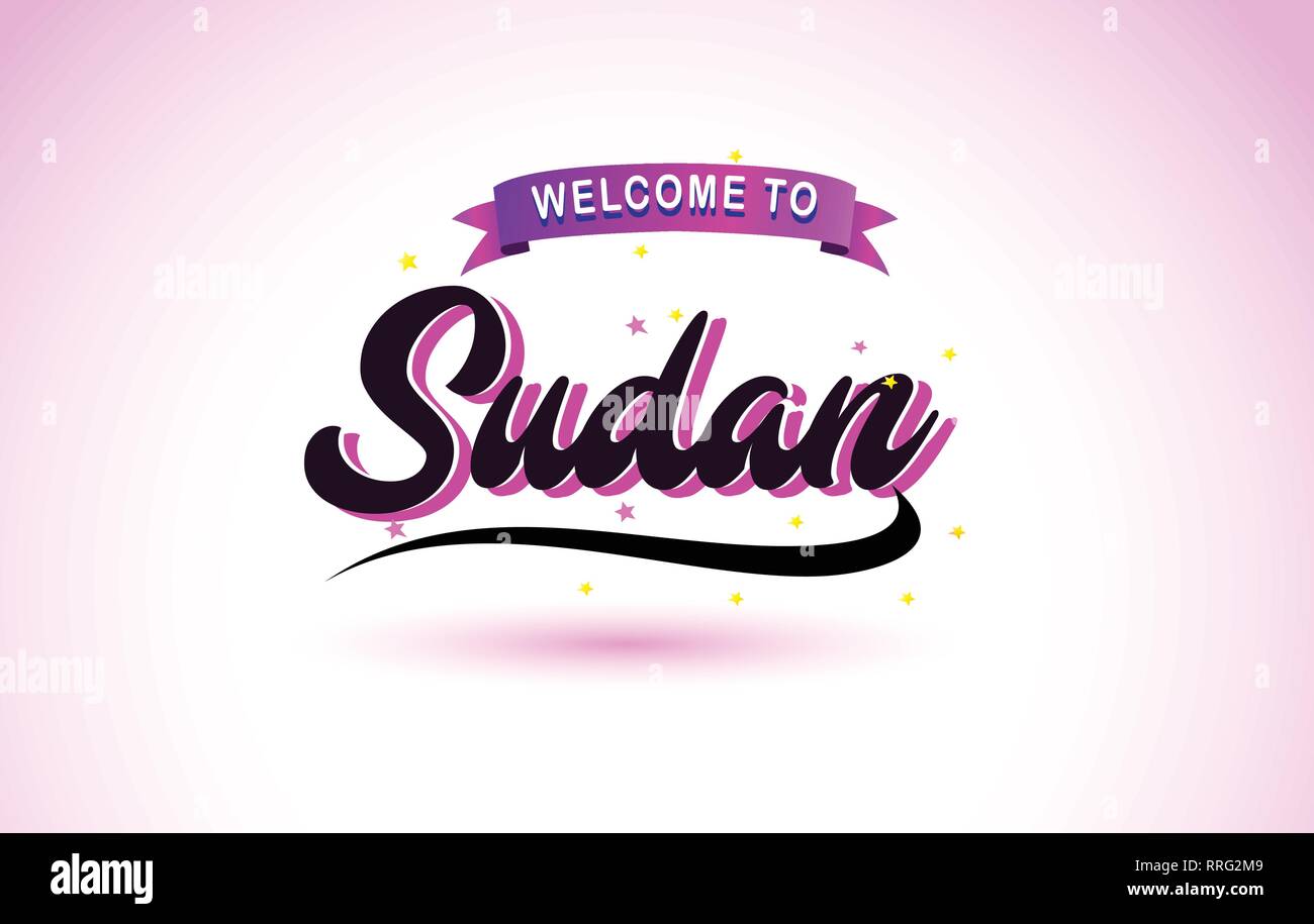 Sudan Welcome to Creative Text Handwritten Font with Purple Pink Colors ...