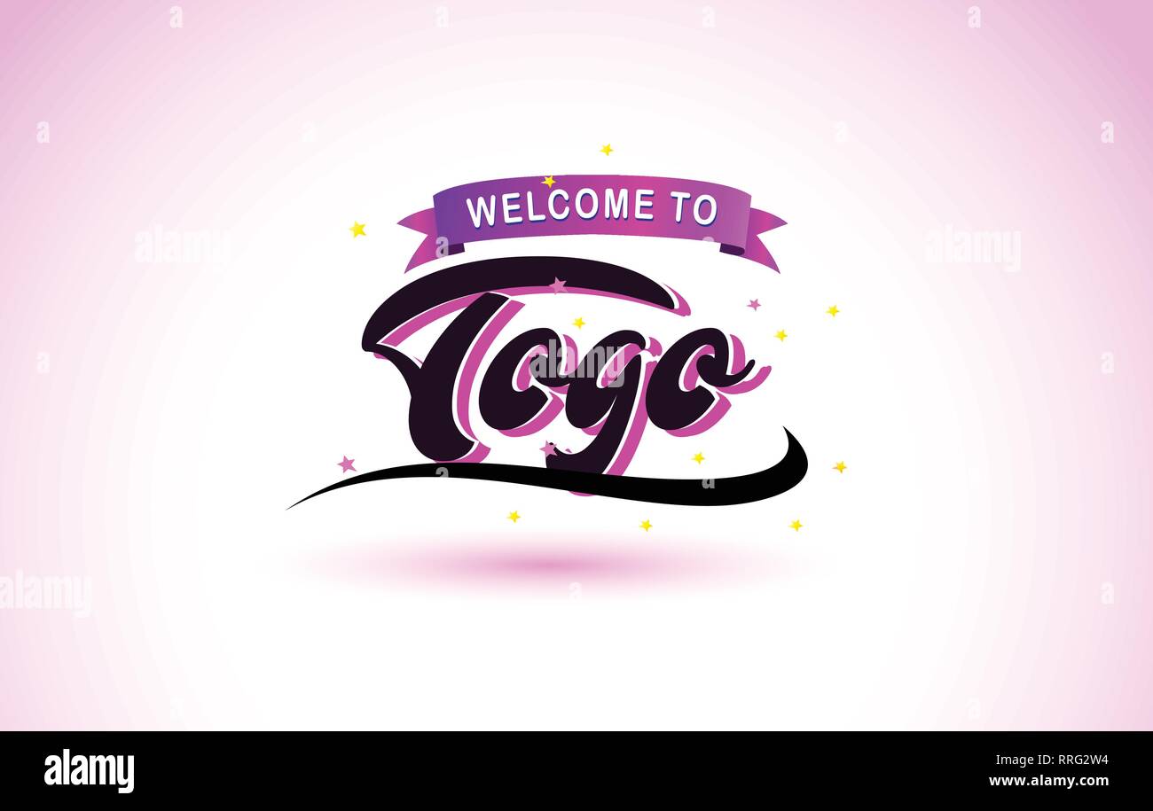 Togo Welcome to Creative Text Handwritten Font with Purple Pink Colors ...