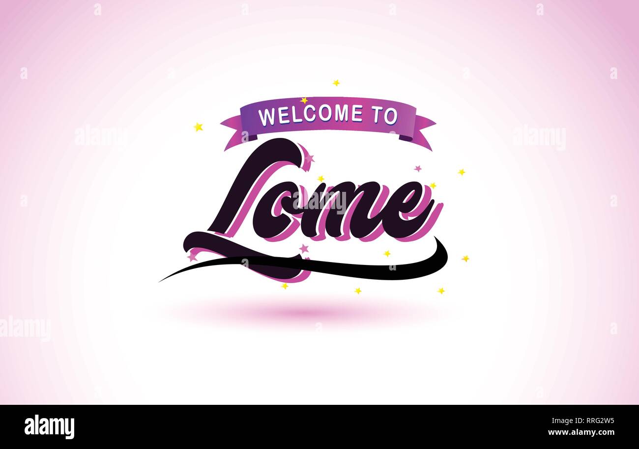 Lome Welcome to Creative Text Handwritten Font with Purple Pink Colors ...