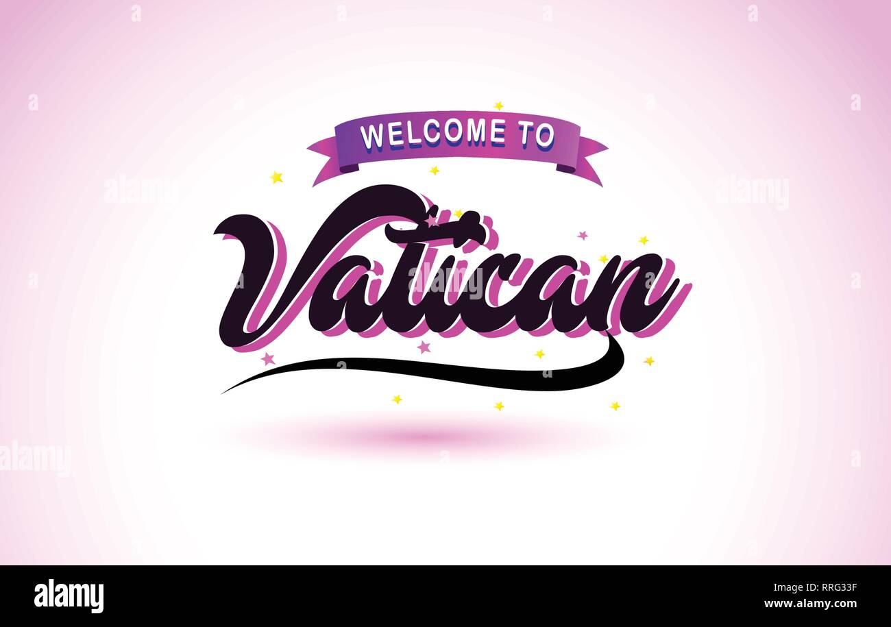 Vatican Welcome to Creative Text Handwritten Font with Purple Pink ...