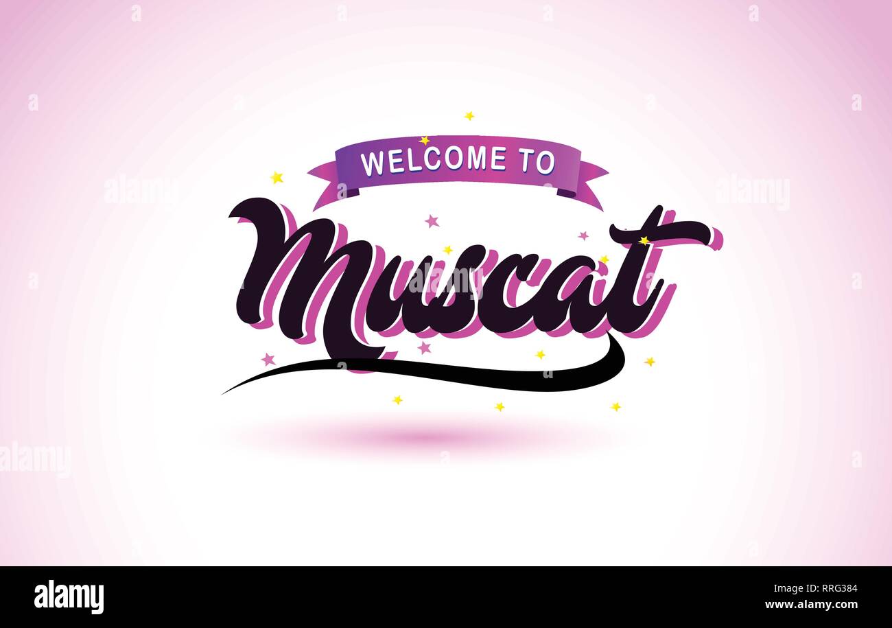 Muscat Welcome to Creative Text Handwritten Font with Purple Pink ...
