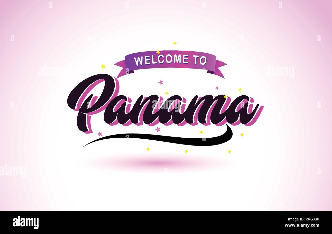 Panama Welcome to Creative Text Handwritten Font with Purple Pink ...