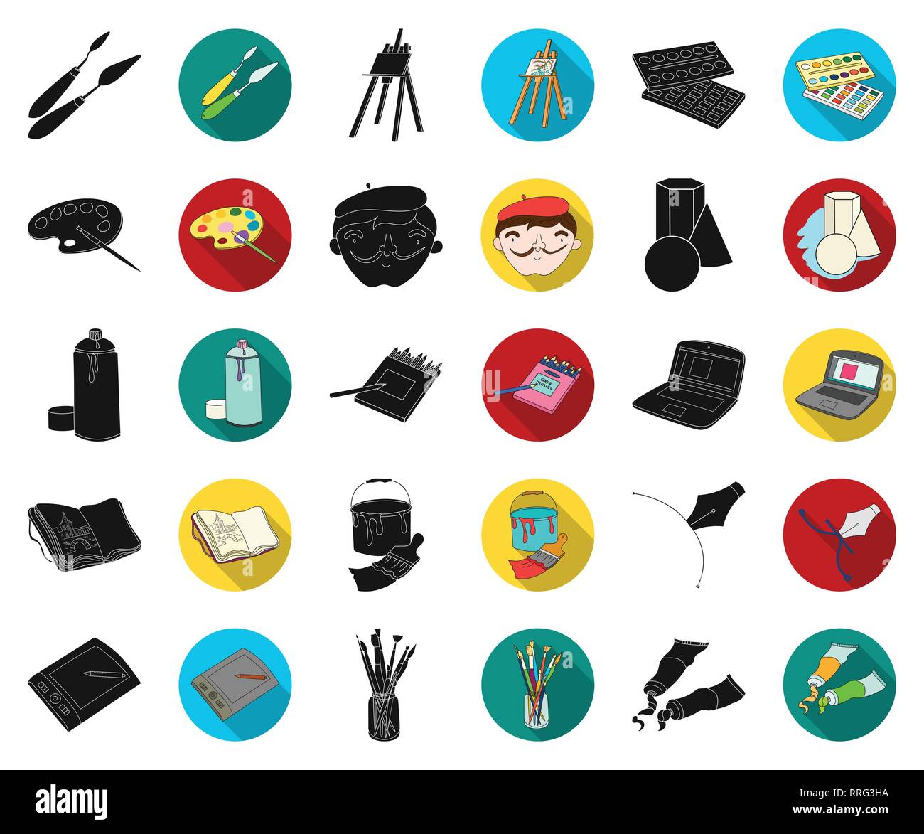 accessory,art,artist,black,flat,box,bucket,collection,colored,design ...
